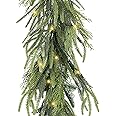 Amazon.com: Christmas Pine Garland with Lights for Decorations - EXKRAEFT 9FT Artificial Norfolk ...