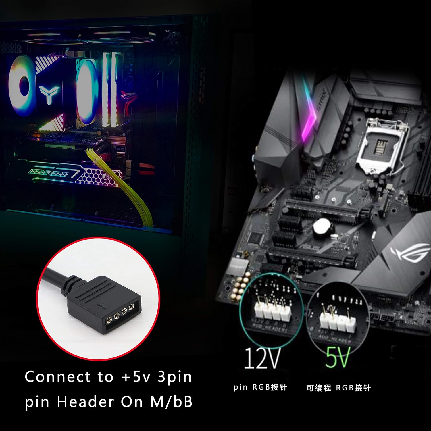 Honglei RGB Splitter Cable LED Strip Connector, RGB 4 Pin Splitter 1 to ...
