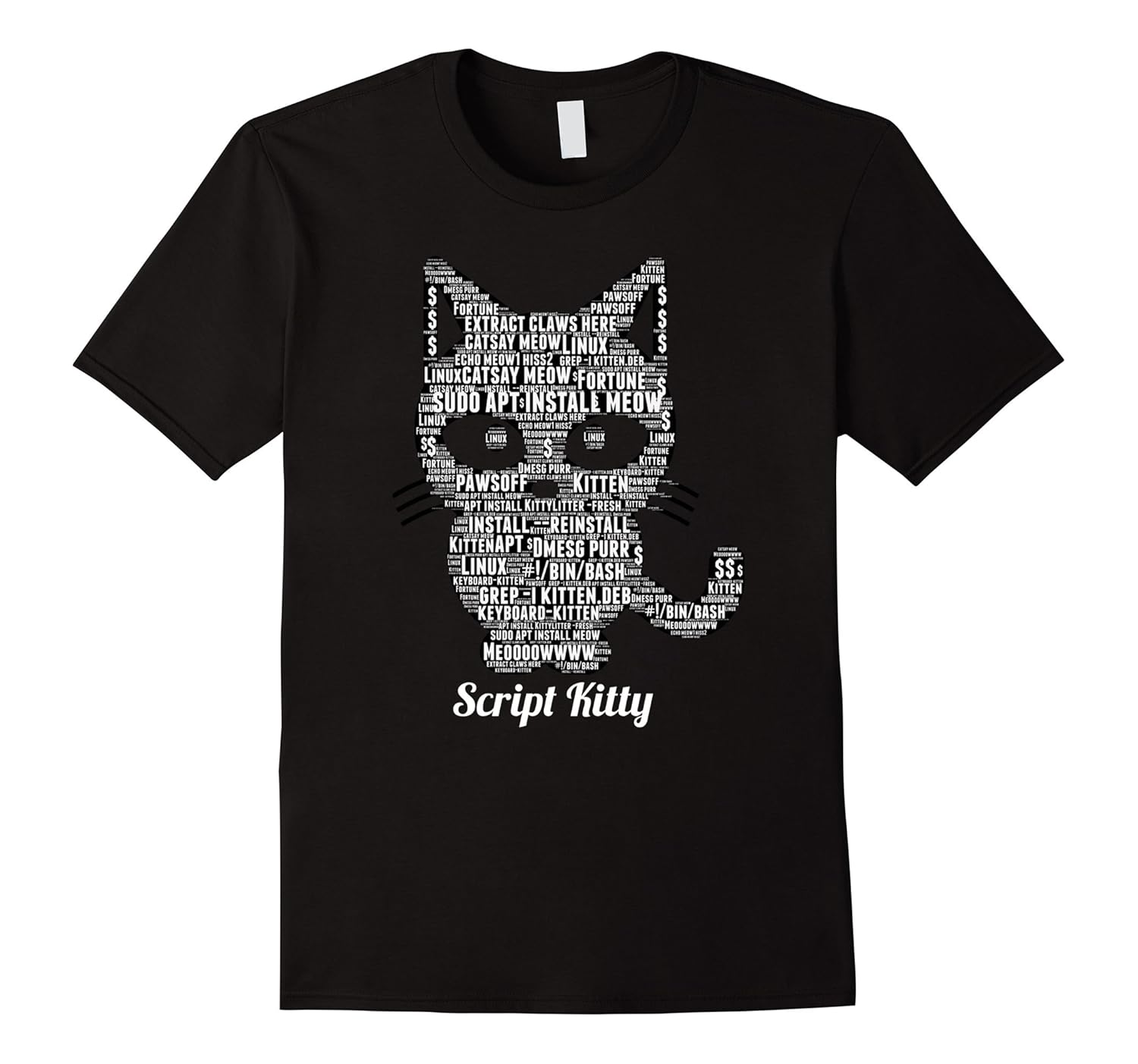 Script Kiddie Cat (Script Kitty) Linux Shirt by MCMA-T-Shirt – Managatee