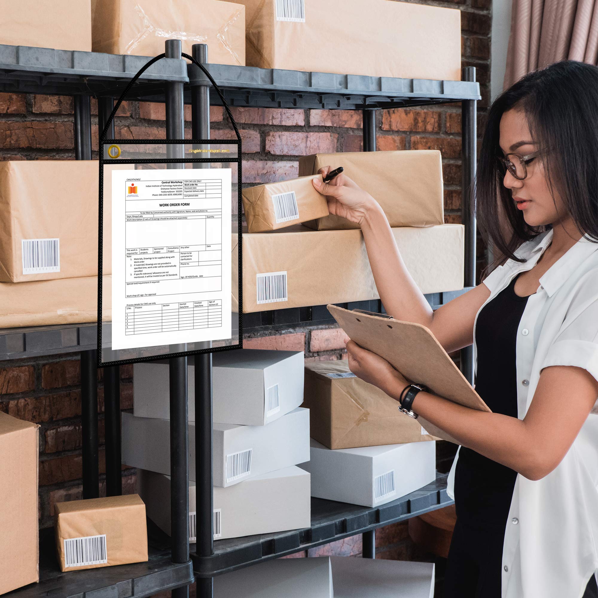 Officewerks Stitched Shop Job Ticket Holders With Strap, Heavy Duty 9 ...