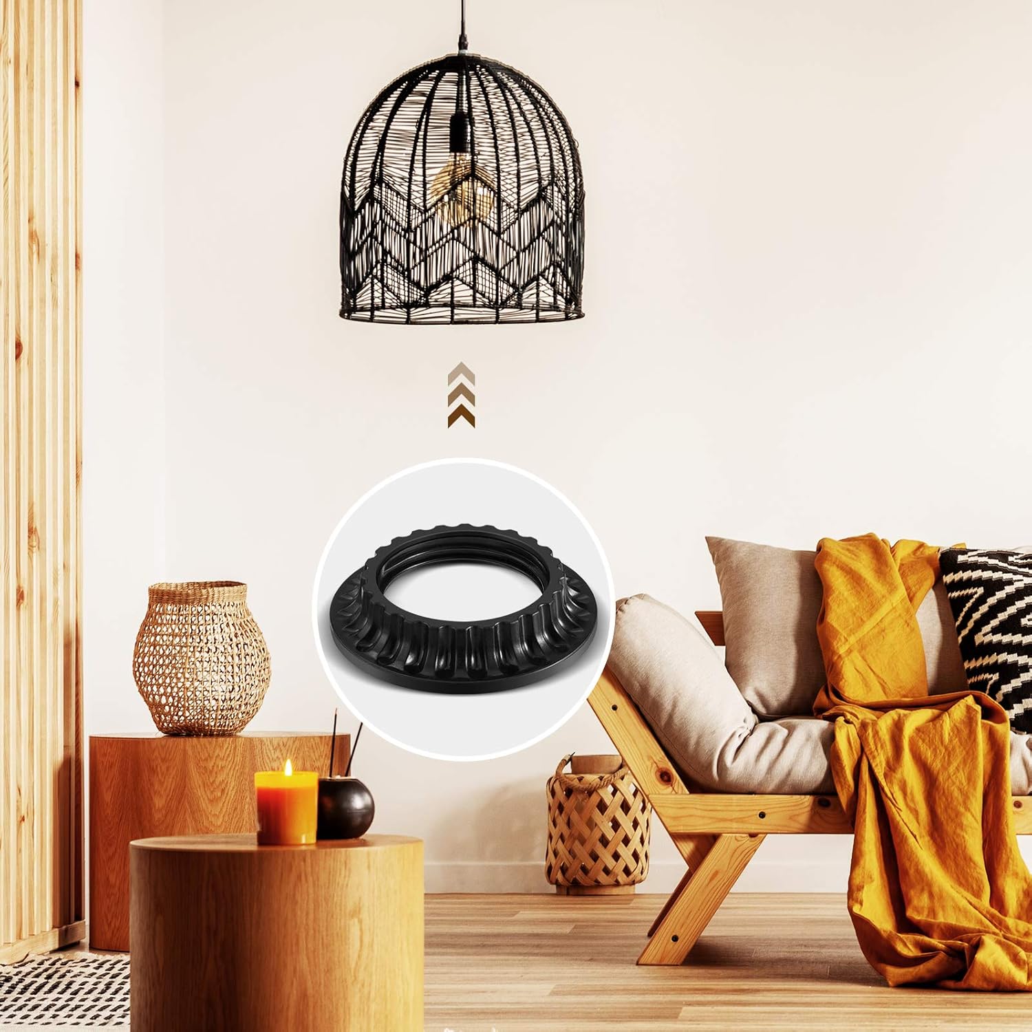 12 Pieces Light Socket Shade Rings Lamp Shade Collar Rings Lamp ...