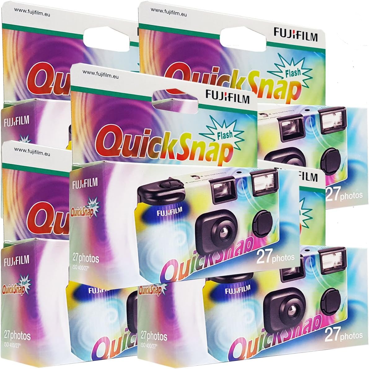 5 x Fujifilm Quicksnap Flash Disposable Cameras, 27 Images, with Flash ...