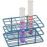 EISCO Blue Epoxy Coated Steel Wire Test Tube Rack, 80 Holes, Outer ...