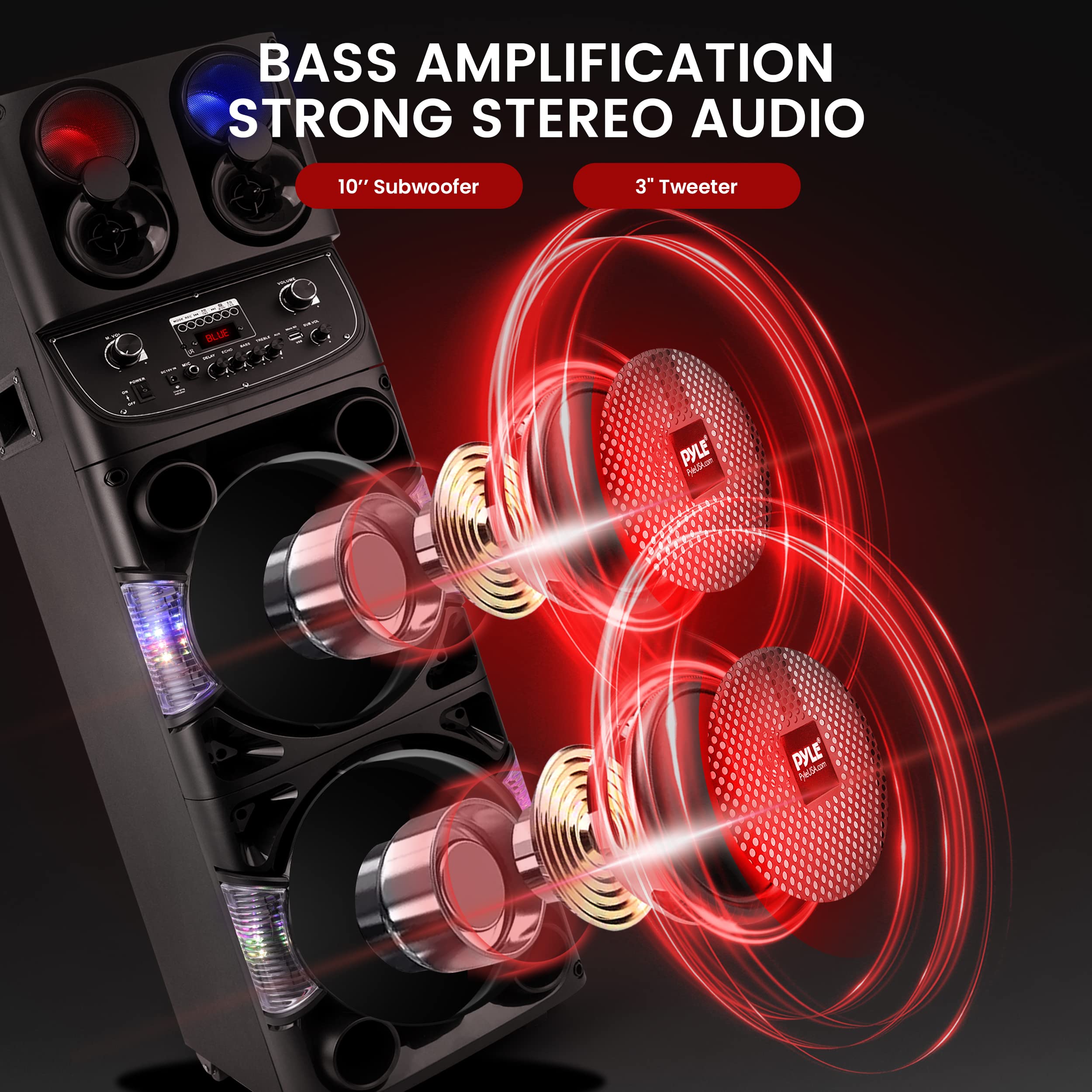 Mua Pyle Portable Bluetooth PA Speaker - 600W Dual 10” Rechargeable ...