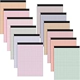 Amazon.com : Ctosree 12 Pads 8.5 x 11 Inch Quad Legal Notepads Colored ...