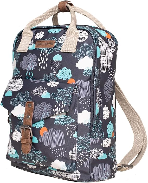 Brakeburn Rain Clouds Design Navy Blue Backpack Bag: Amazon.co.uk: Clothing