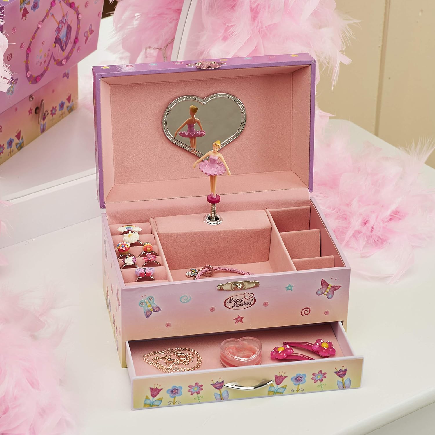 Lucy Locket Fairy Tale Musical Jewelry Box for Children - Pink Glittery ...