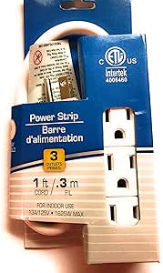 Amazon.com: Intertek Wall Hugger Extension and 3-Outlet Power Strip ...
