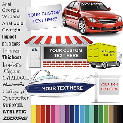 Buy Design Your Own 13 Sizes 18 Fonts 24 Colors Custom Vinyl Sticker ...
