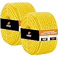 Amazon.com: Yellow Twisted Polypropylene Rope - 1/4" Floating Poly Pro ...