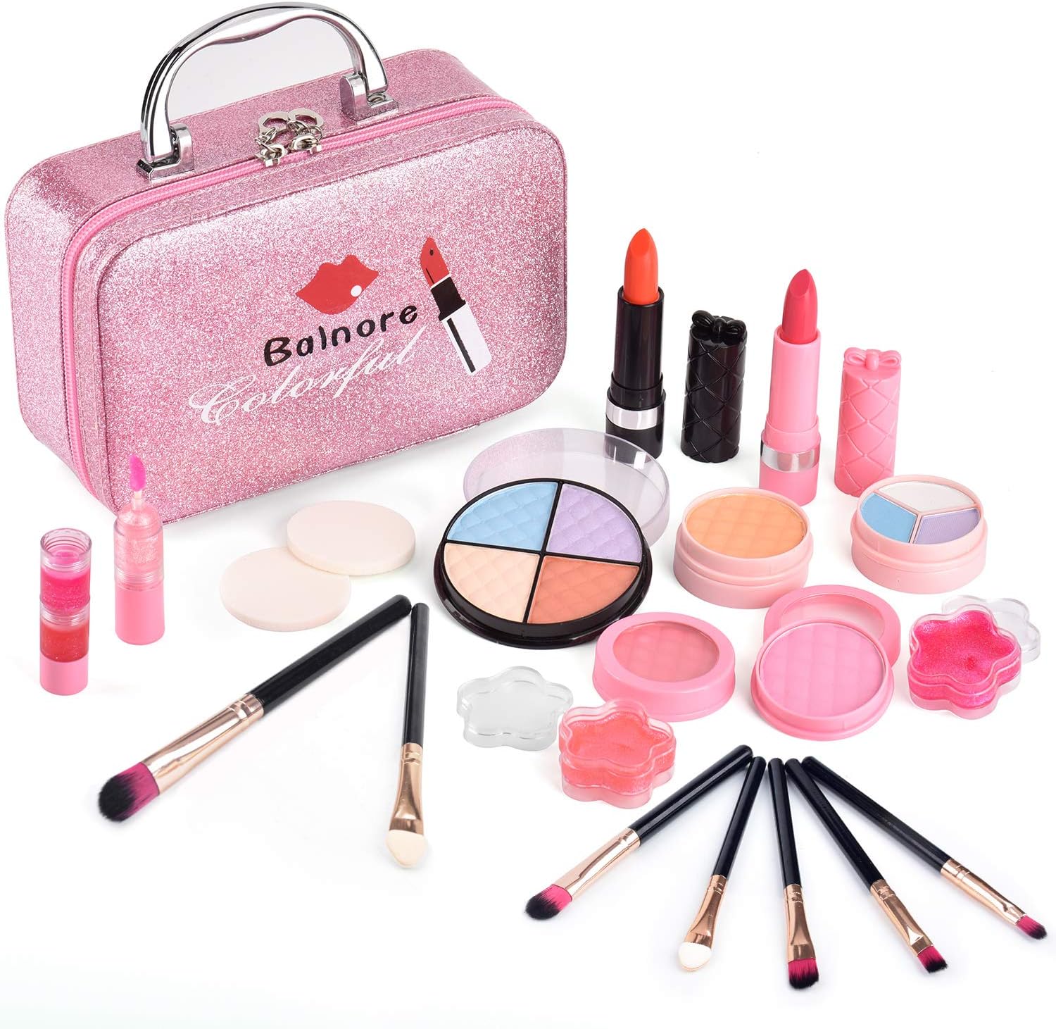 balnore Kids Makeup Set, 21PCS Real Washable Makeup for Kids Girls ...