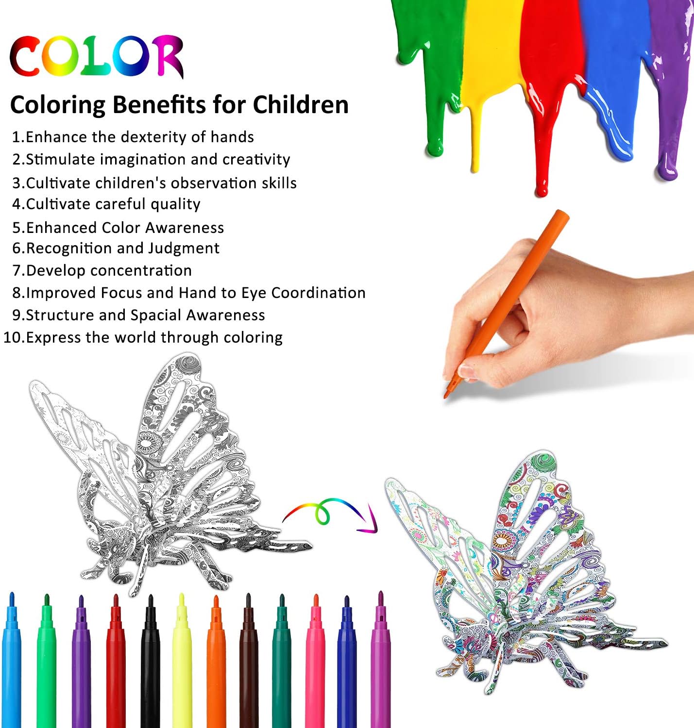 3D Puzzles, AivaToba 3D Colouring Jigsaw Puzzle Set 6 Animals Puzzles ...