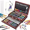 Amazon.com: Art Supplies, 129-Piece Deluxe Wooden Art Set Crafts Kit ...