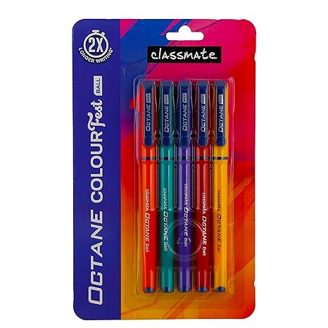 Classmate Octane Colour Fest Ball Pen - Blue, Pack of 5: Amazon.in ...
