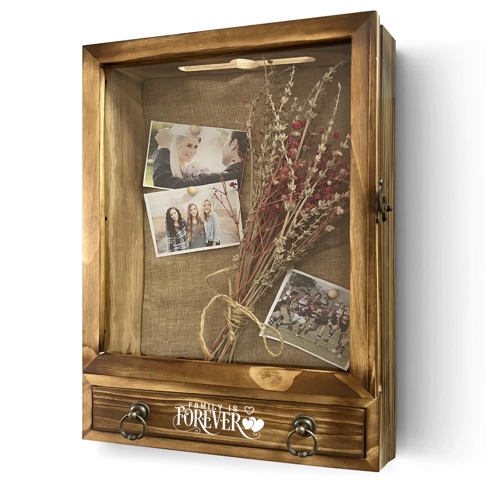 Deep Shadow Box Frame with Drawer Shadowbox Display Case with Glass ...