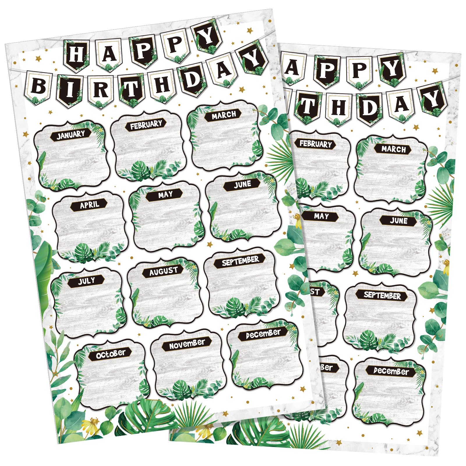 Zhanmai Eucalyptus Classroom Birthday Chart Poster 12 x 18 Inch ...