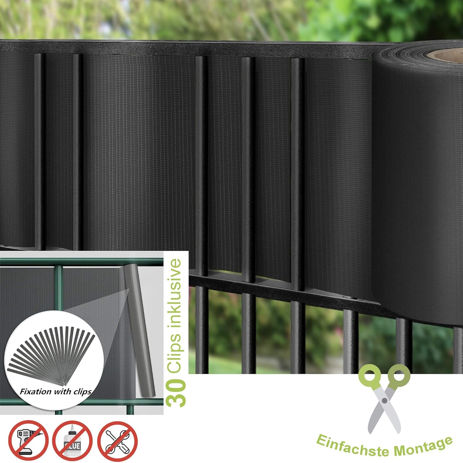 TerraUno – Premium privacy screen strips for double rod mat fence ...