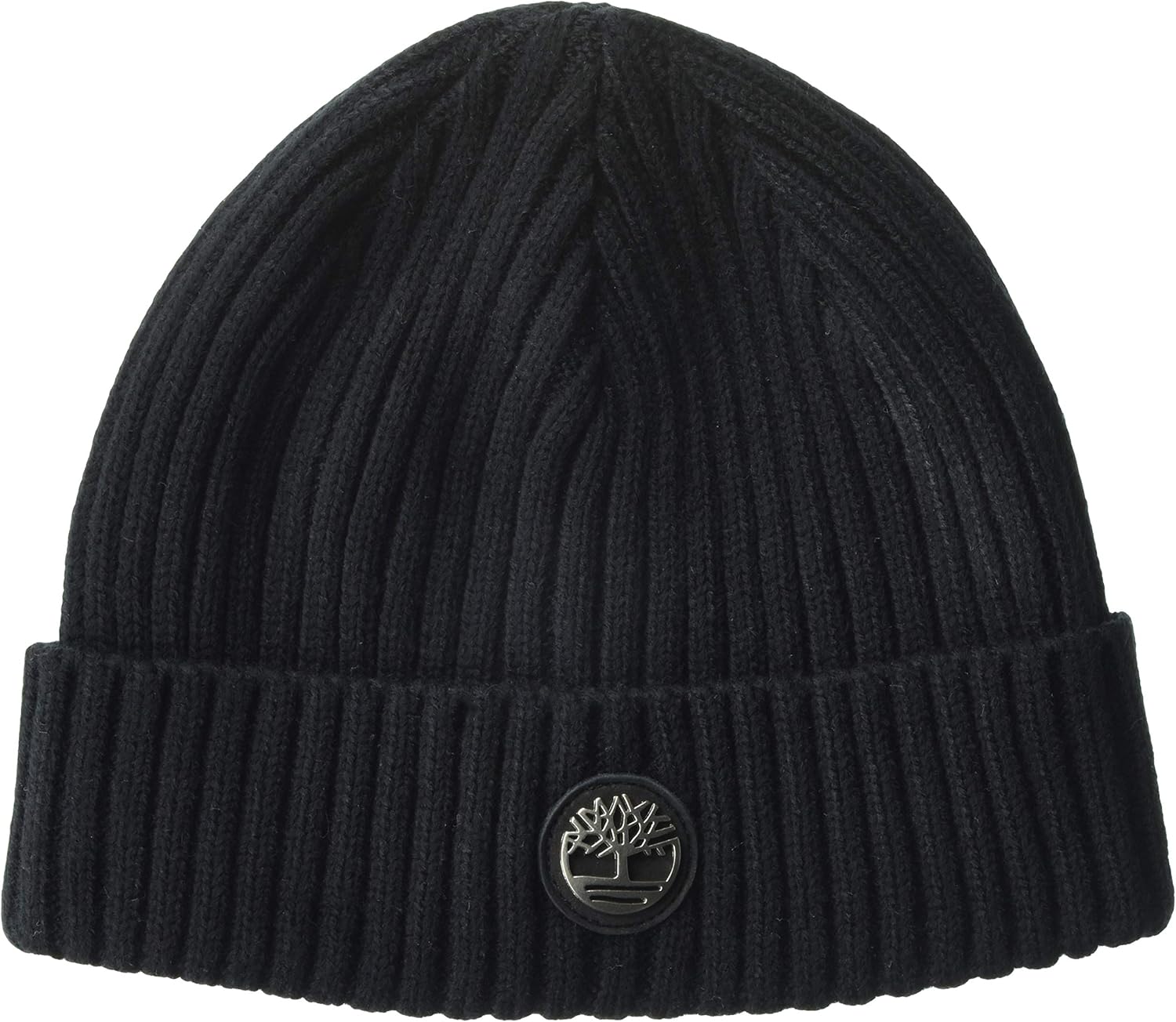 Timberland Men's Ribbed Watch Cap with Logo Plate, Black, One Size ...