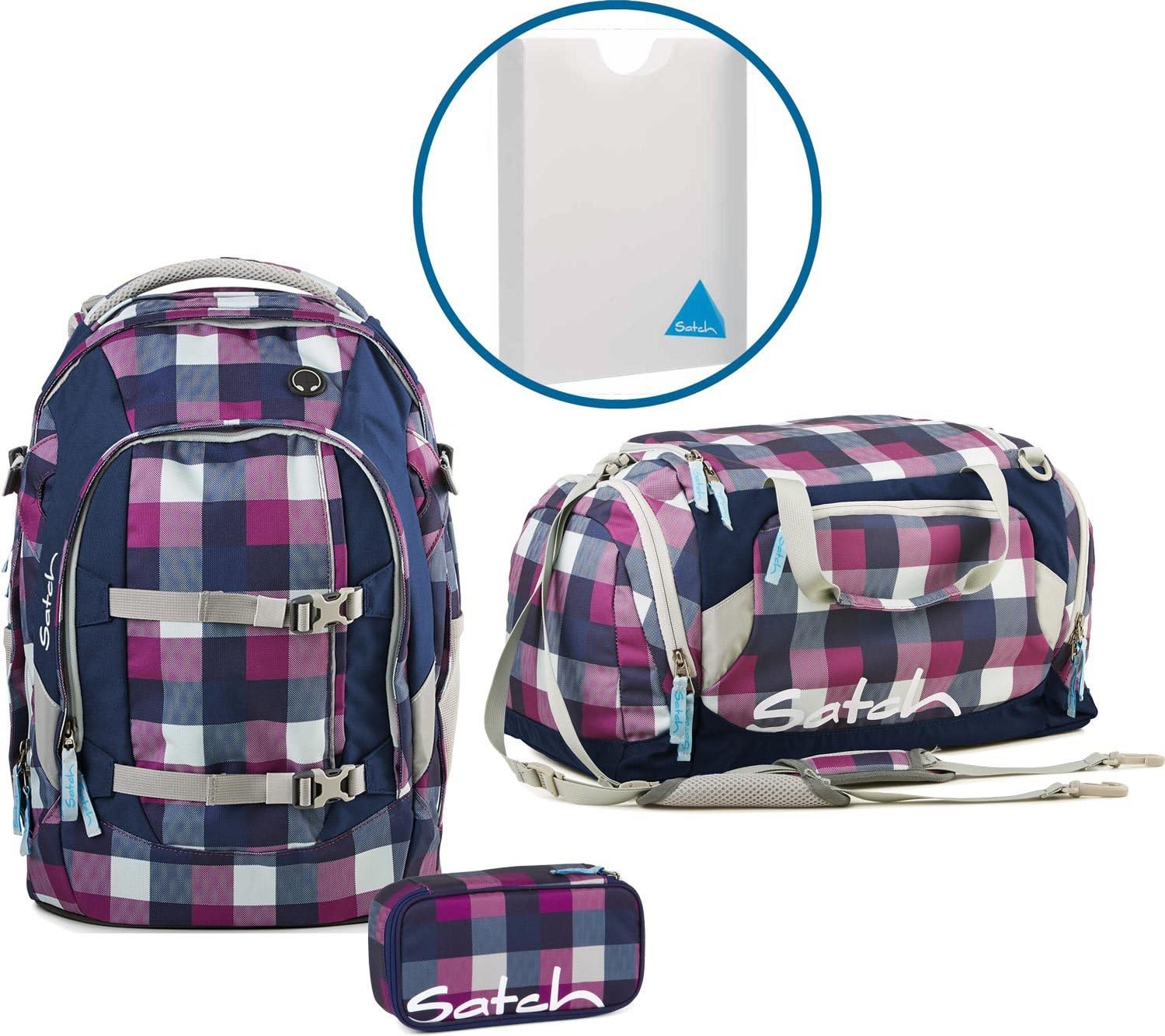 Satch Schulrucksack-Set 4-TLG Pack Berry Carry Lila: Amazon.de ...