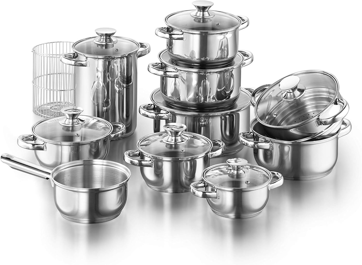 Kopf Cookware Set Induction Stainless Steel (19 pieces) – BigaMart