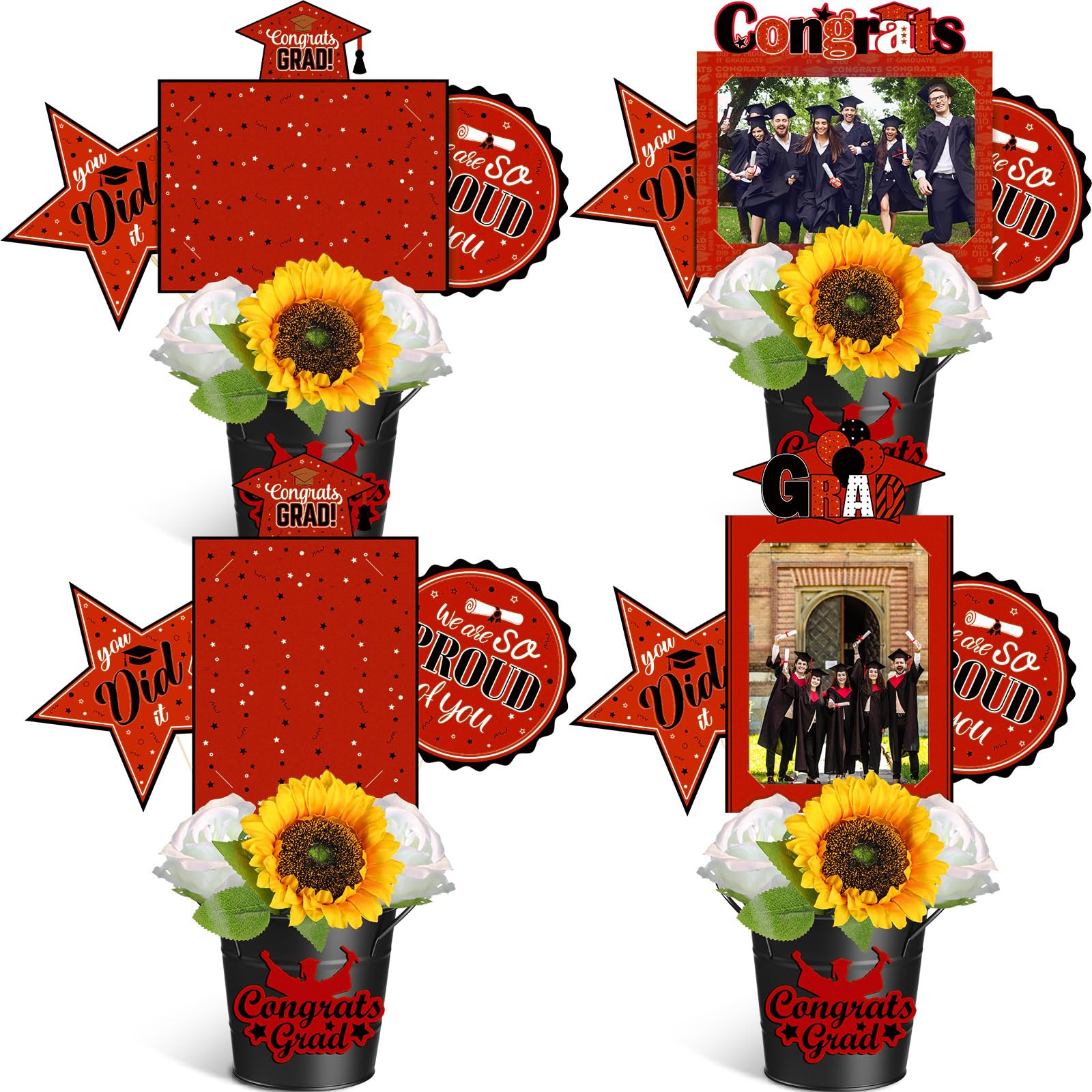 Leinuosen 4 Set Graduation Party Centerpiece Class of 2025 Table Topper ...