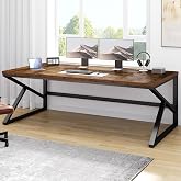 Amazon.com: LVB Rustic Large Computer Desk, Industrial Extra Long Home ...