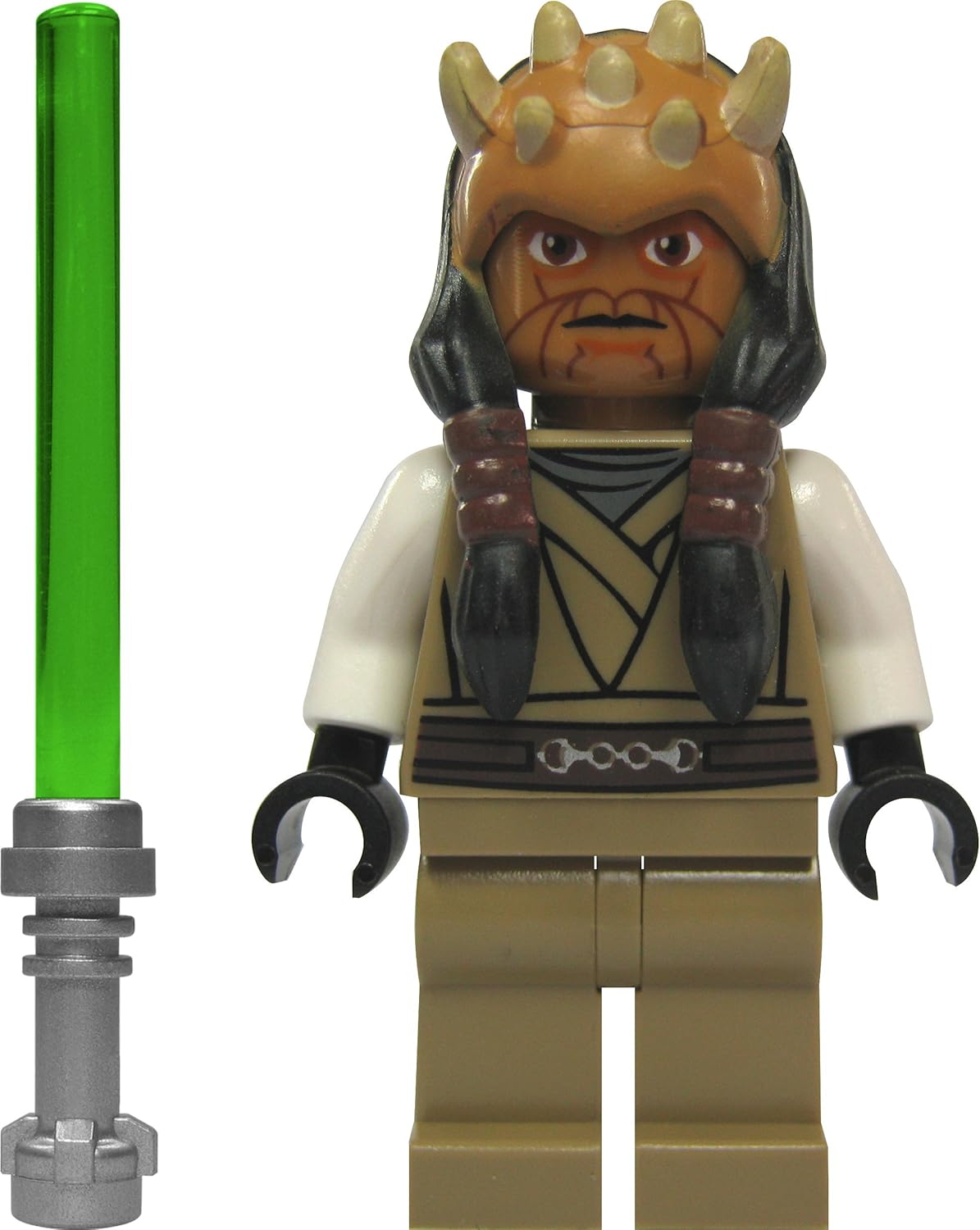 LEGO Star Wars Minifigur Eeth Koth, Jedi, mit grünem Laserschwert, aus ...