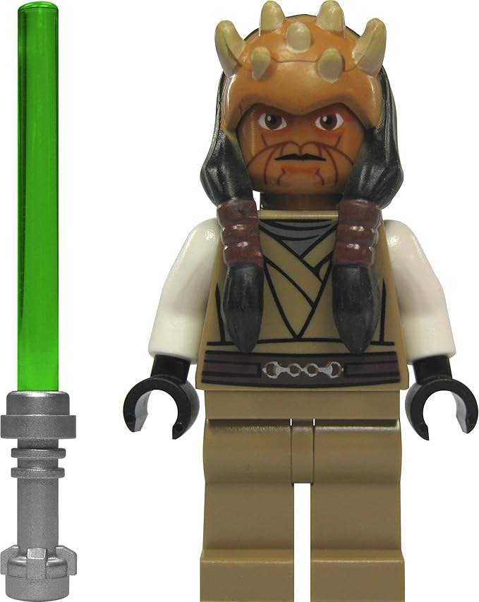 LEGO Star Wars Minifigur Eeth Koth, Jedi, mit grünem Laserschwert, aus ...