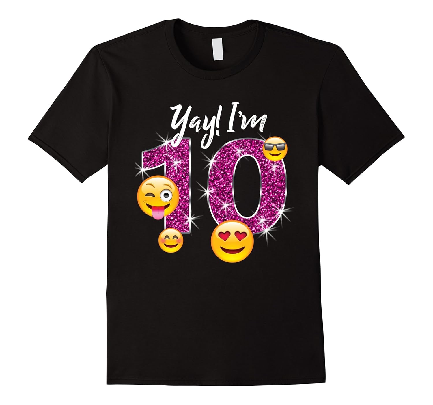 Funny Emoji Birthday T Shirt Gift For 10 Year Old Girls CD Canditee funny-emoji-birthday-t-shirt-gift-for-10-year-old-girls-cd-canditee