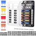 Amazon.com: 12 Way 12V Fuse Box Blade, 12Volt Fuse Block with LED Indicator Waterproof Cover ...
