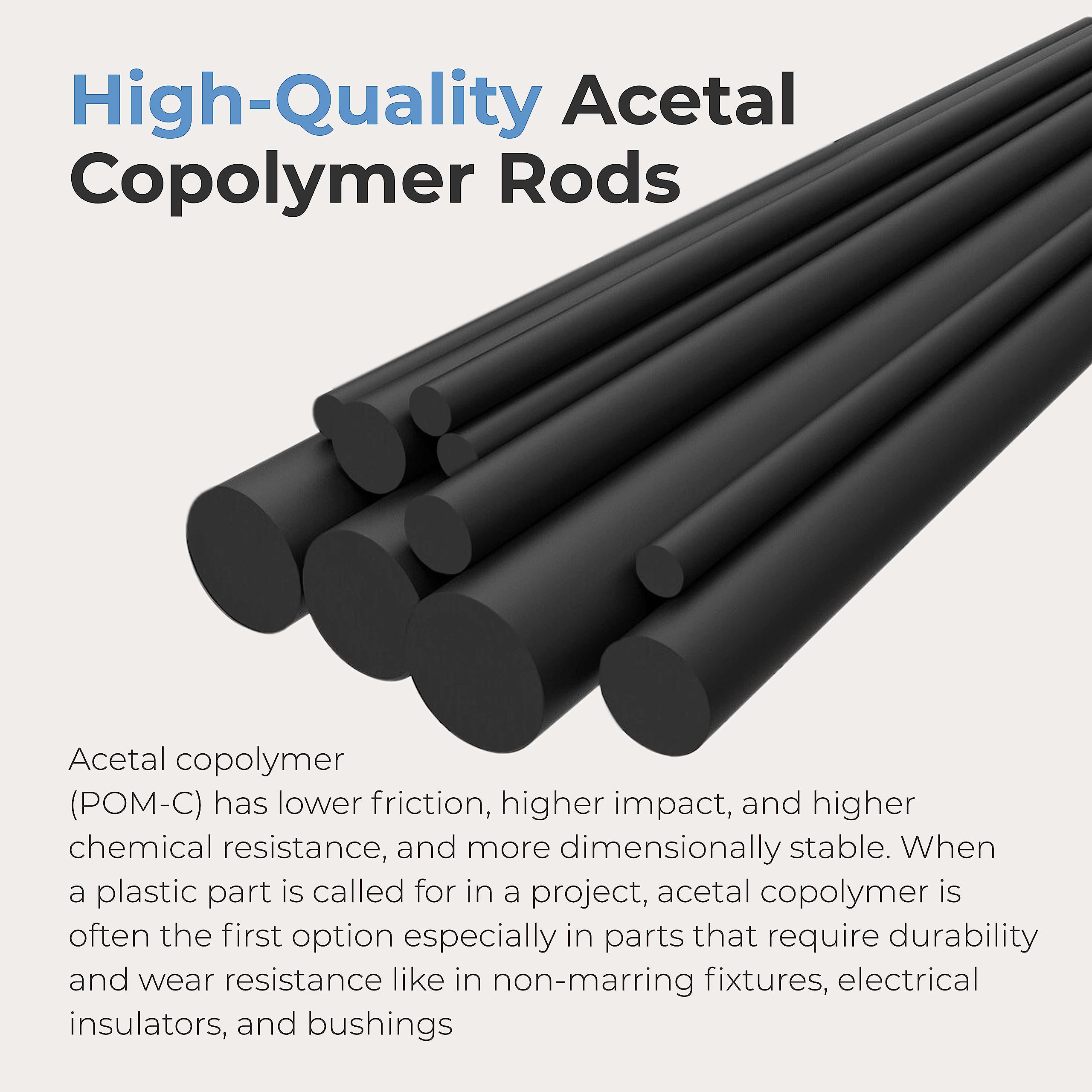 Mua (2 Pack) Round Acetal Copolymer Rods - Standard Tolerance 1-Inch ...