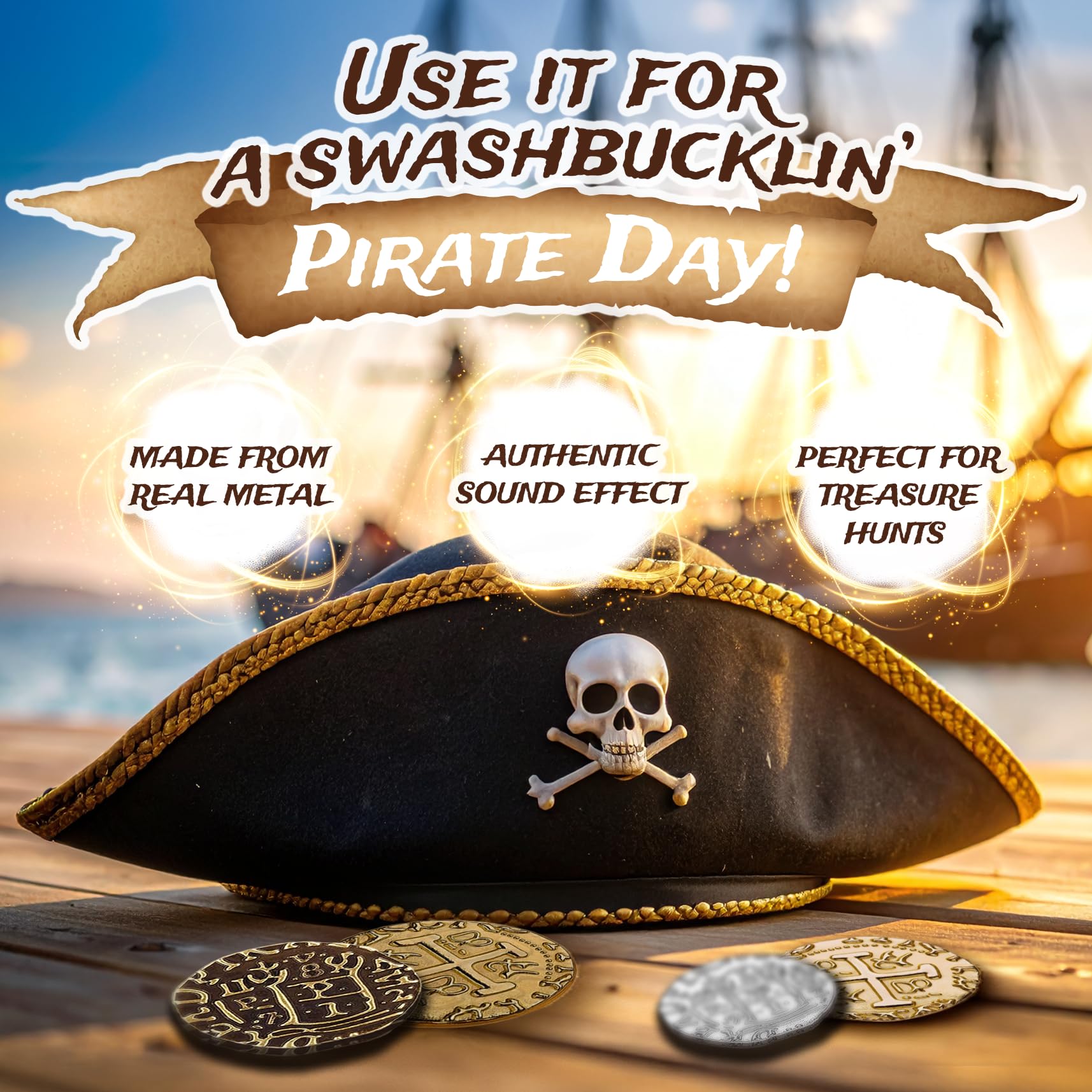 Mua Metal Pirate Coins - 35 Gold Treasure Coin Set, Metal Replica ...