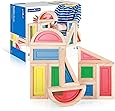 Amazon.com: Guidecraft Rainbow Blocks Set - 10 Pcs. Kids Learning ...