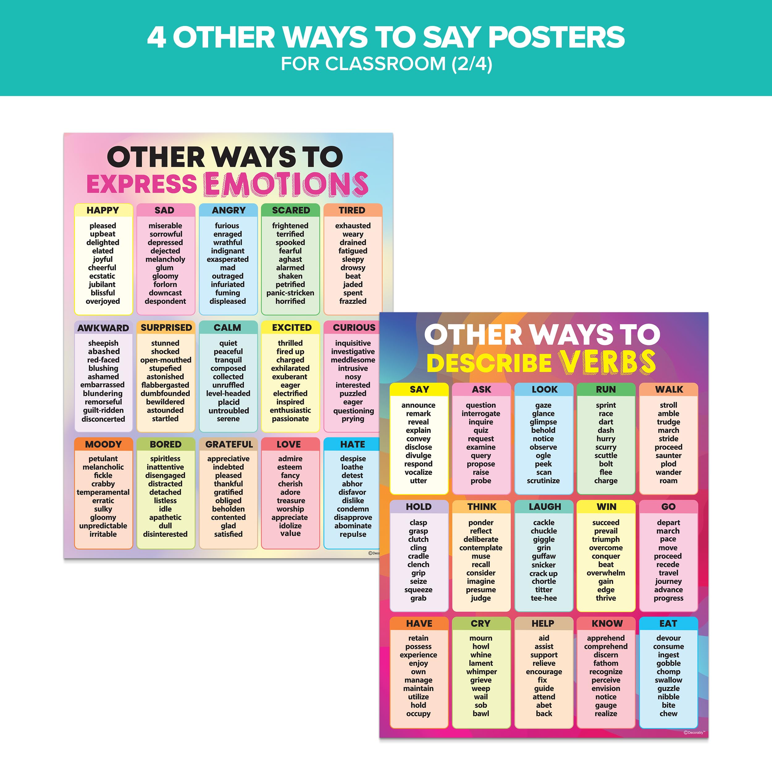 Mua Decorably 4 Vibrant Other Ways to Say Poster, 17x22in Matte ...