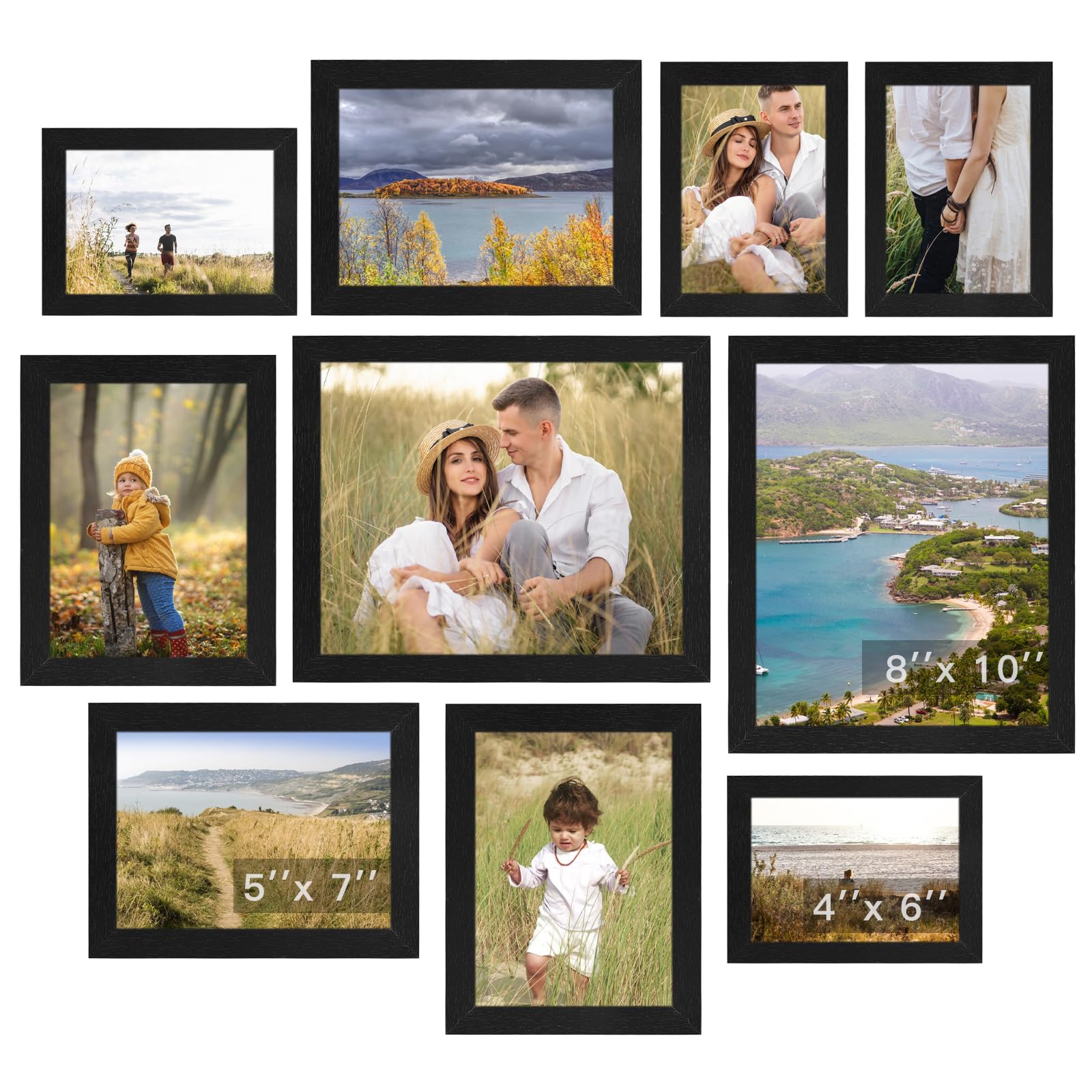 Mua Rexllon Black Picture Frames Collage Wall Decor 10 Pack, Gallery ...