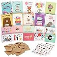 Amazon.com : 40 Pack Unique Gold Foil Birthday Cards with Envelopes ...