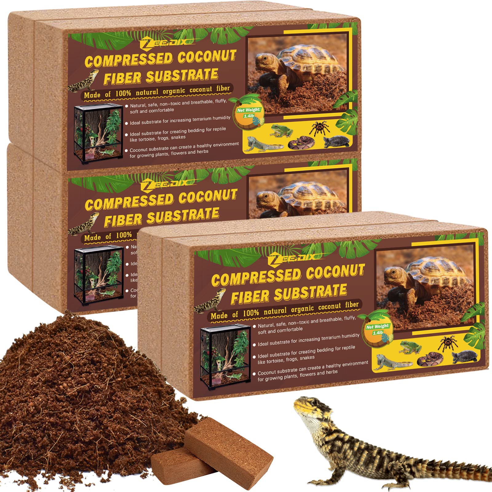 Mua ZeeDix 6 Pack Coconut Fiber Substrate for Reptiles, 100% Organic ...
