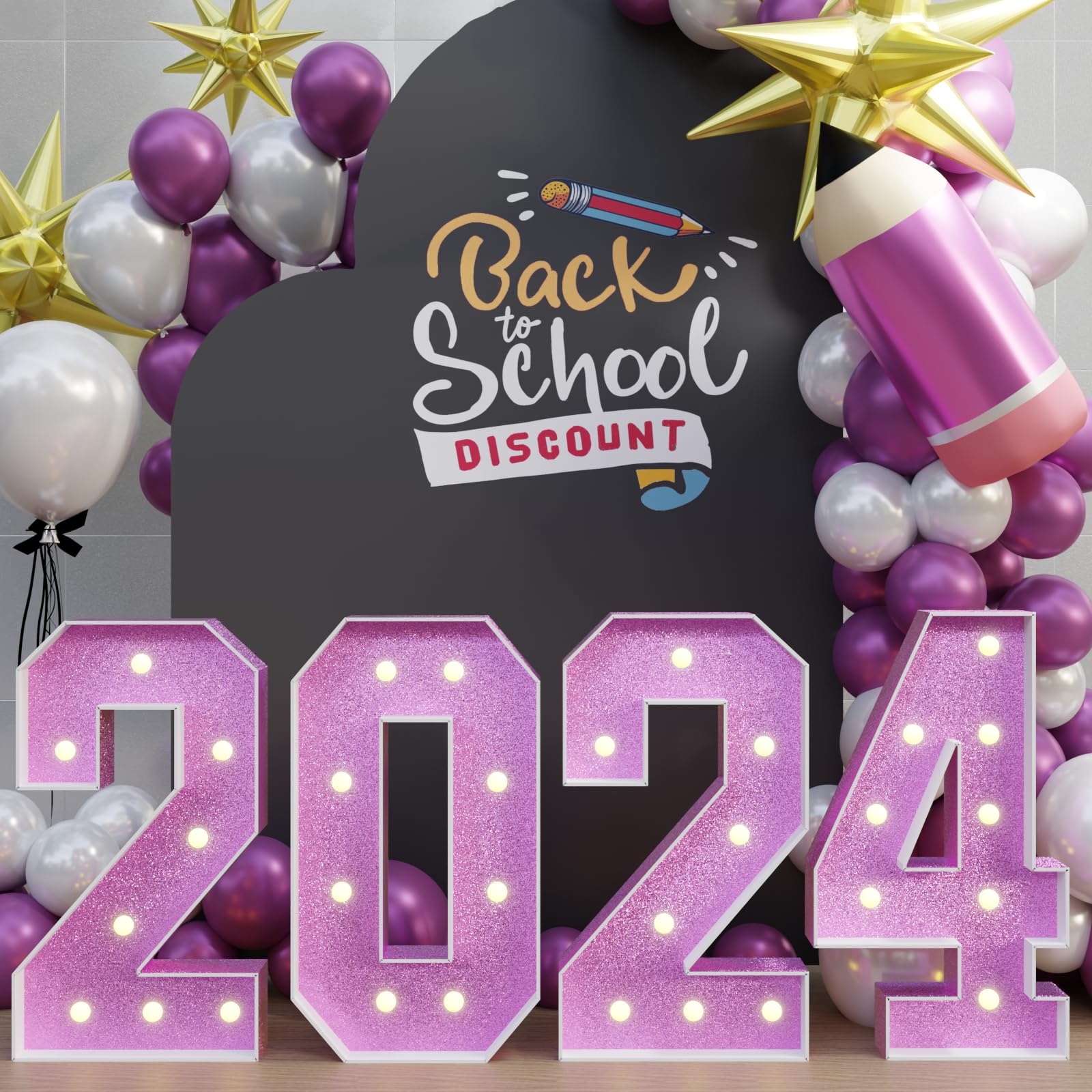 Graduation Decorations 2024 Pink Numbers: 2.3FT Graduation Decorations ...