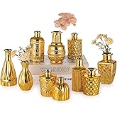 Amazon.com: NUPTIO Bud Vases Bulk Gold: 15 Pcs Glass Small Vase Set for Flowers - Mini Vintage ...