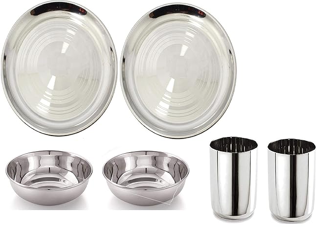 Buy Bartan Star Stainless Steel Dinnerware & Serving Set of 6 Online at ...