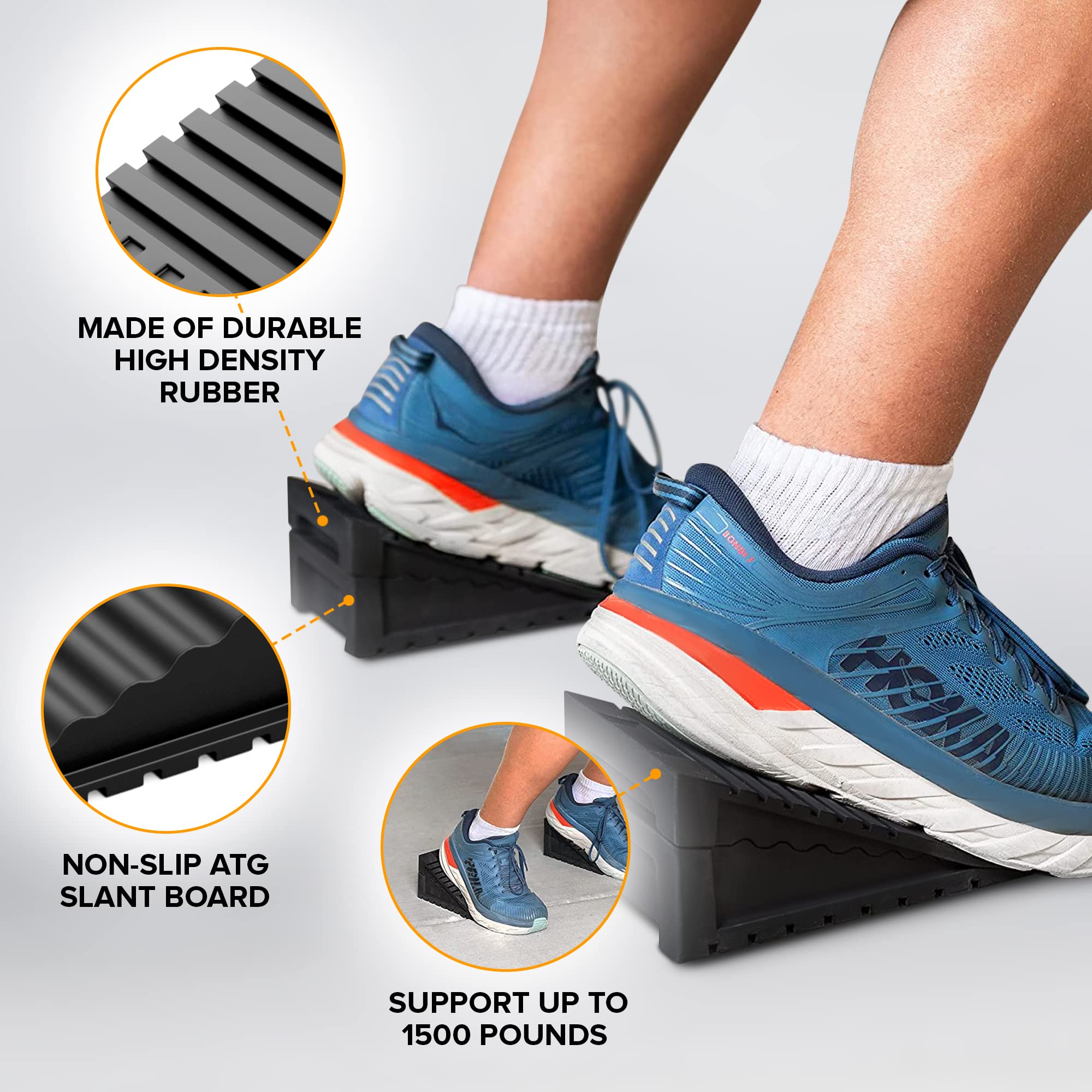 Mua Squat Wedges (4 pcs) with Muscle Roller – Rubber Adjustable Ramp ...