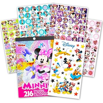 Amazon.com: Minnie Mouse Stickers & Tattoos Party Favor Pack (200 ...