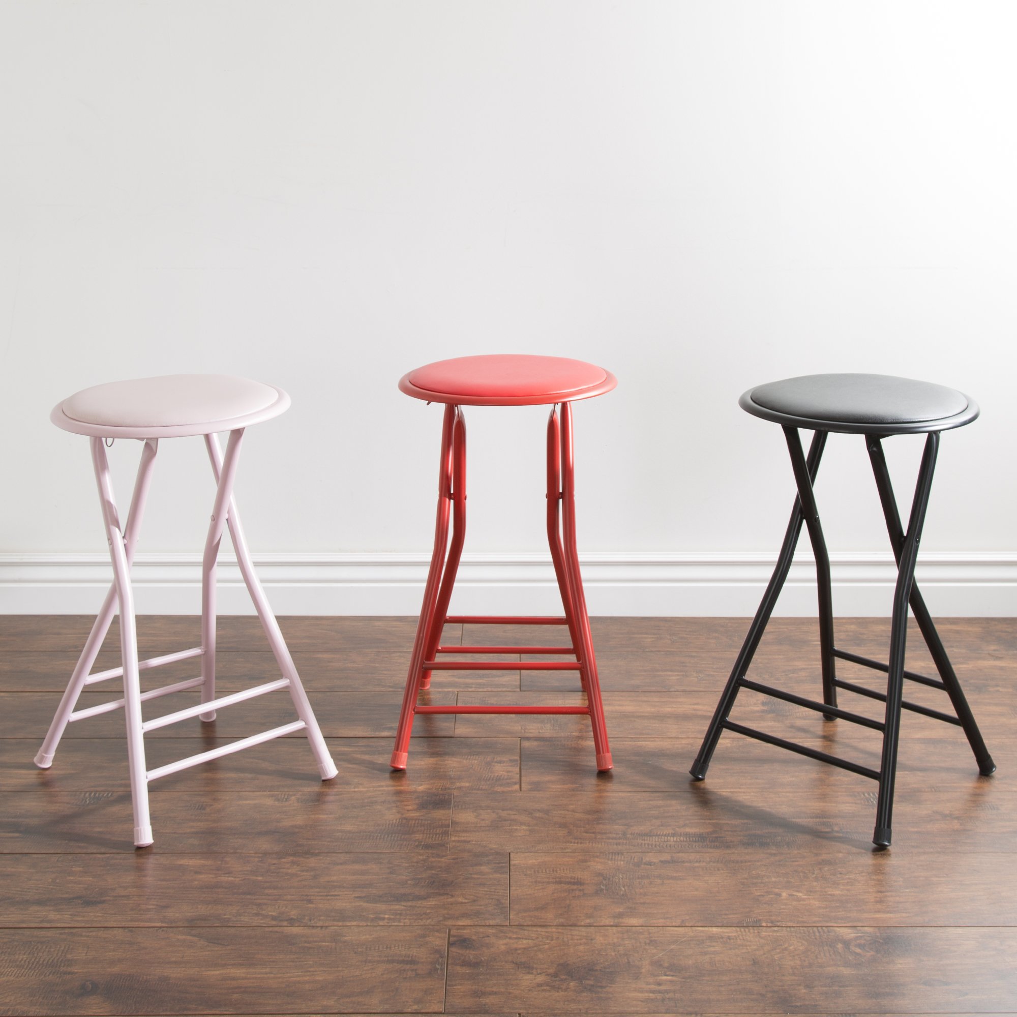 Trademark Home Folding Stool Heavy Duty 24-Inch Collapsible Padded ...