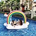 Inflatable Rainbow Cloud Pool Float for Adults, Pool Loungers Decorations Toys for Adults & Kids ...