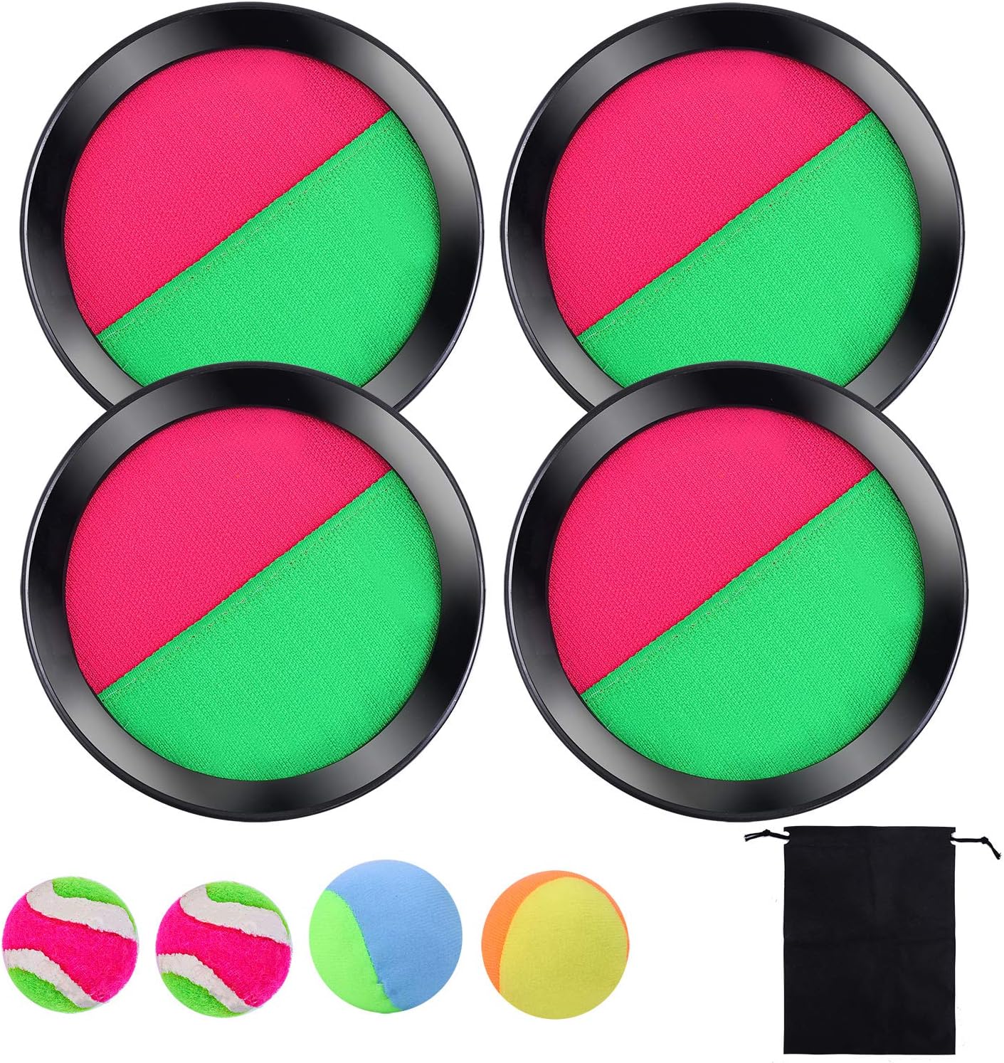 Amazon.com: Cooraby Paddle Toss and Catch Ball Game 2 Set Toss and ...