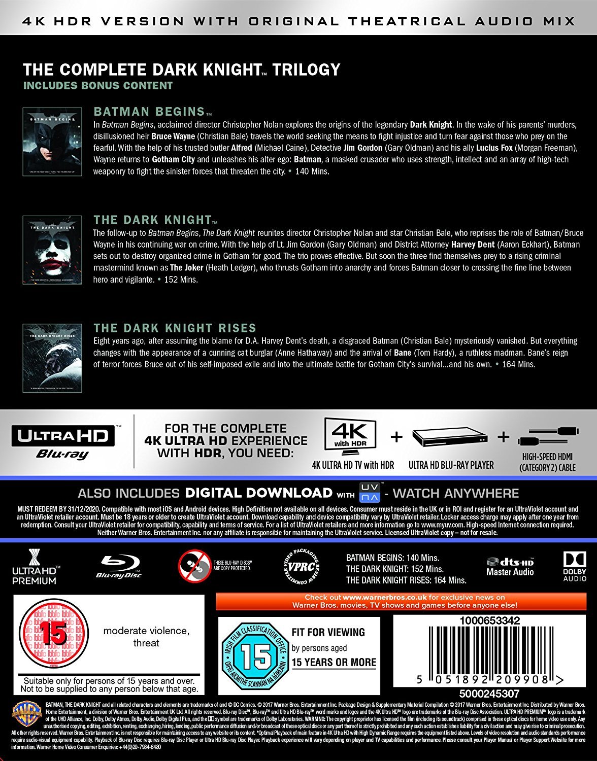 Mua The Dark Knight Trilogy [4K UHD + Blu-ray] The Dark Knight Trilogy [4K UHD + Blu-ray] Blu ...