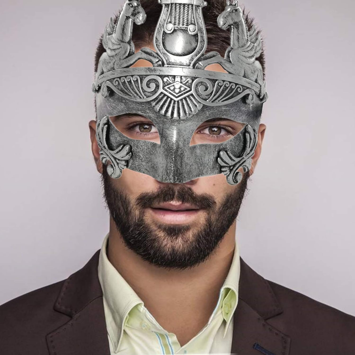 Ubauta Roman Greek Soldier Gladiator Men Mask for Venetian Masquerade ...