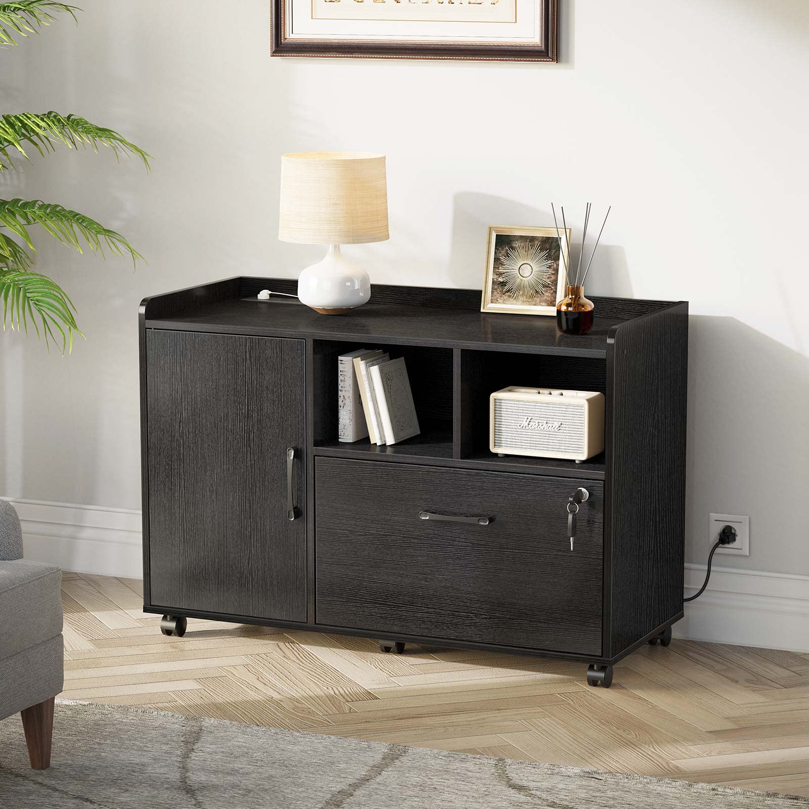 Mua Rolanstar File Cabinet with Charging Station, Mobile Lateral Filing ...
