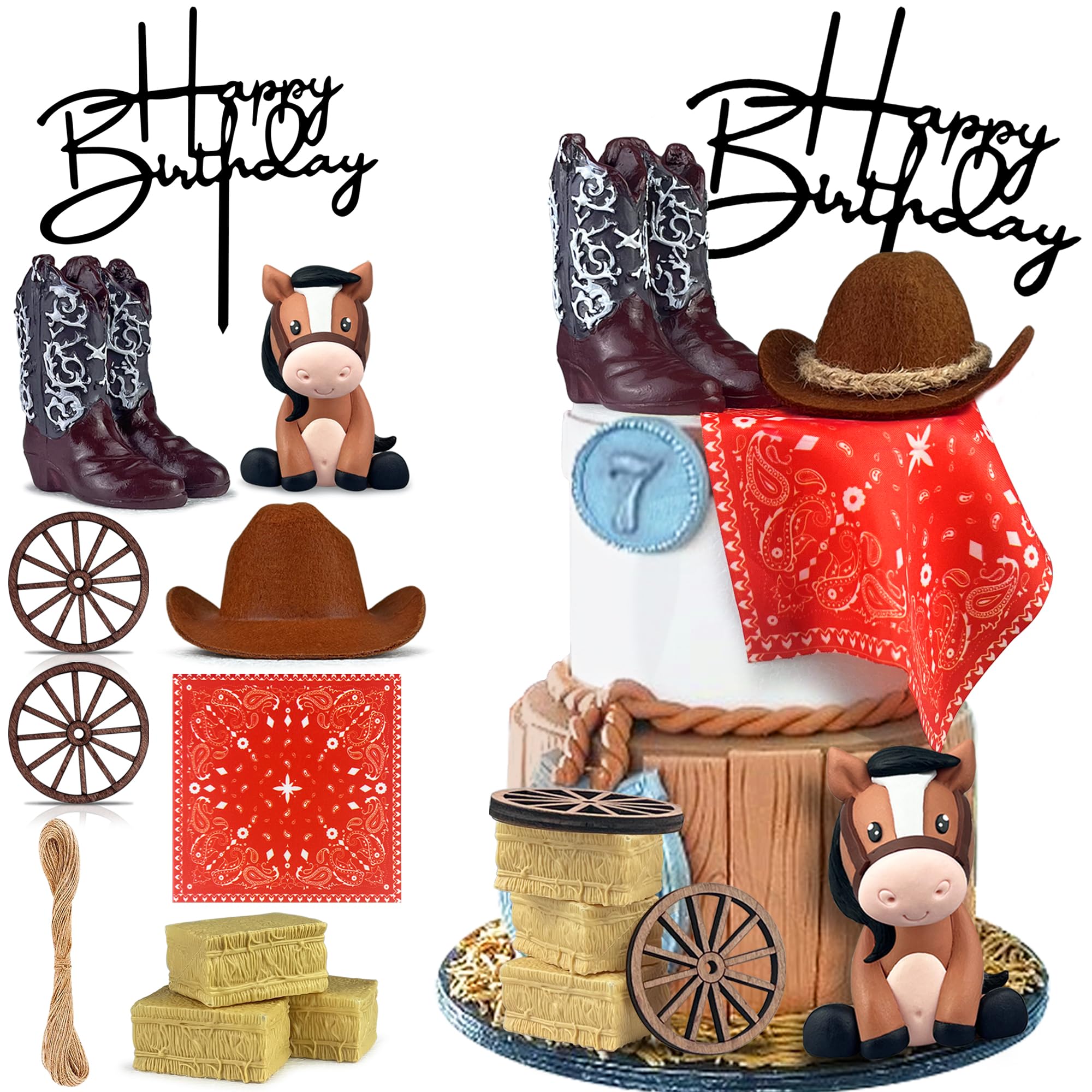 Cowboy Cake Decorations Cowboy Hat and Boot Cake Toppers Western Cowboy ...
