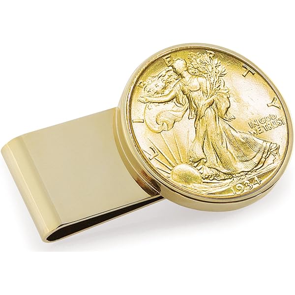 Statue Of Liberty Commemorative Coin Money Clip - 24k Gold Layered Half ...